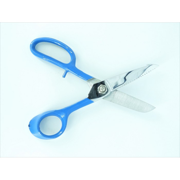 Strong leather scissors serrated blades 22.5cm